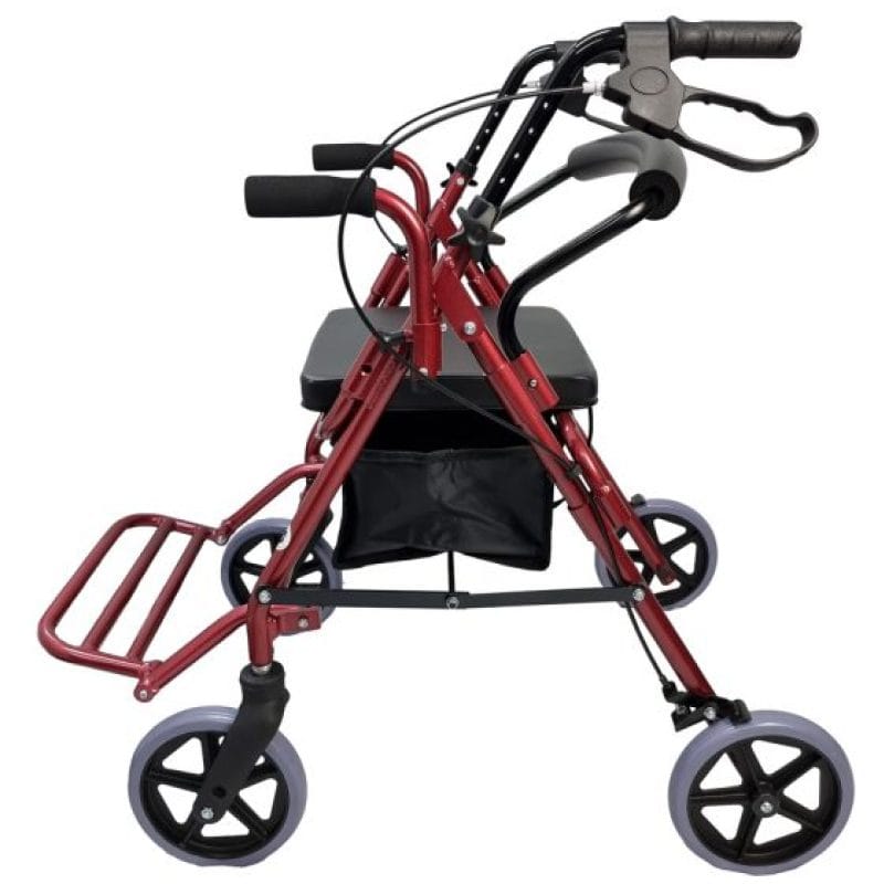 Compact Aluminium Walking Frame With Hand Brakes