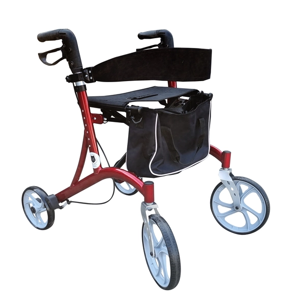 4-Wheel Rollator Deluxe - Folding Walking Frame for Elderly and ...