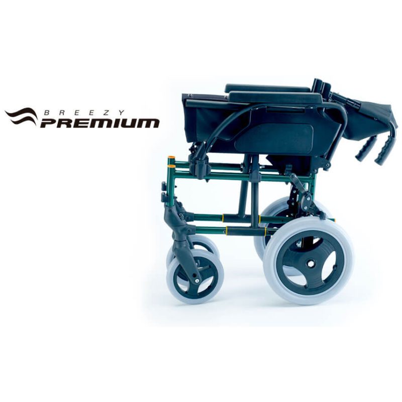 BREEZY Premium Manual Folding Wheelchair: Steel Wheelchair with ...