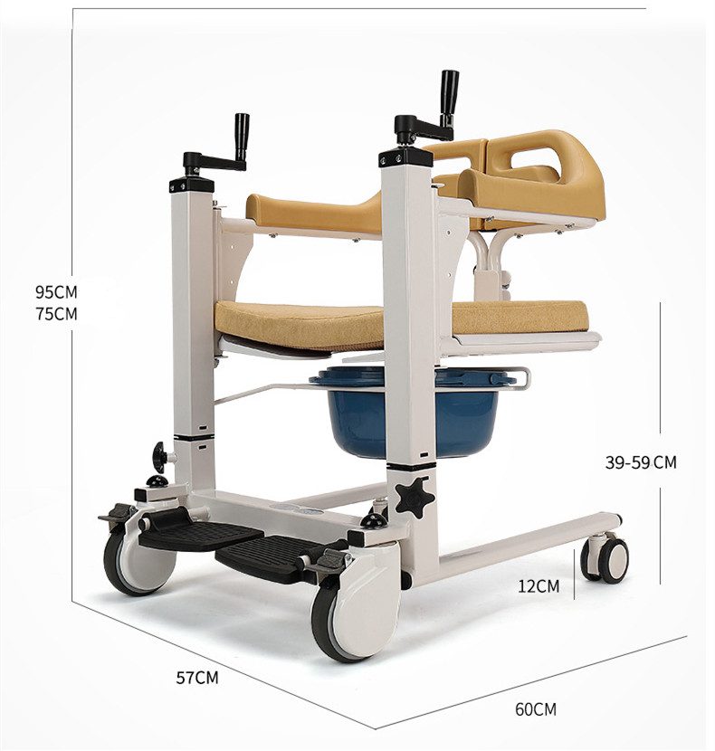 Double-hand Control Manual Transfer Commode Wheelchair - Empower ...