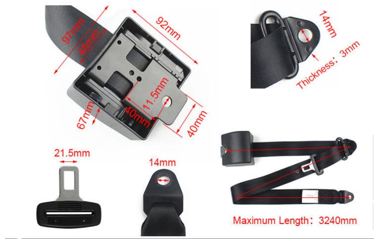 3 Point Seat Belt With Cover By Far Europe - Gilani Mobility